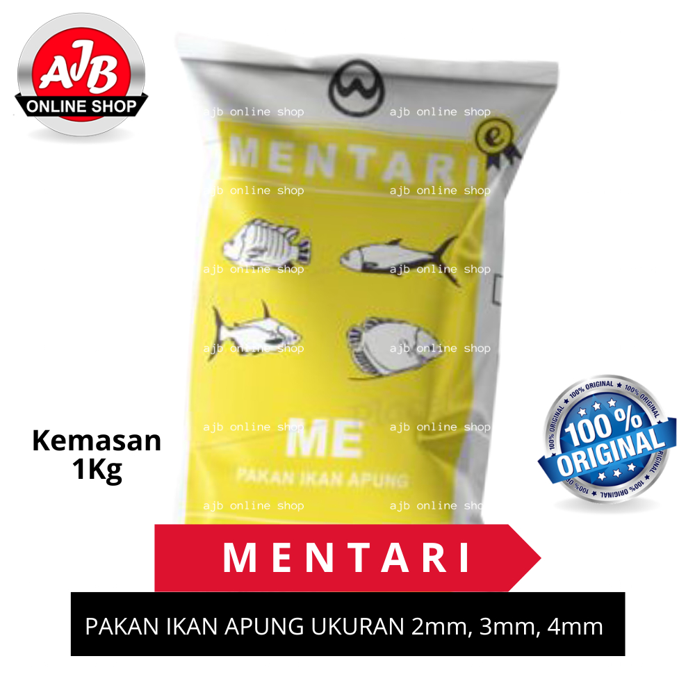 Jual Pakan Ikan Mentari Pelet Apung Nila Bawal Lele Bandeng Repack 1Kg ...