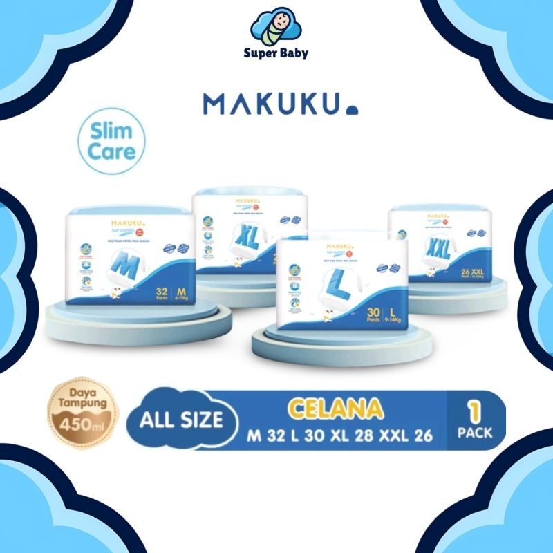Jual POPOK MAKUKU SLIM CARE SAP DIAPERS PANTS TAPE CELANA PEREKAT SIZE NB / S / M / L / XL / XXL ...