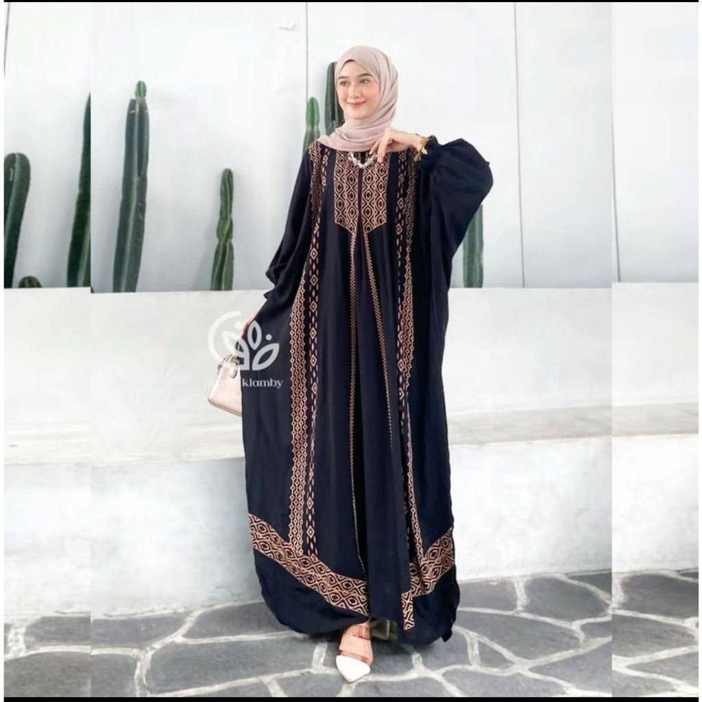 Jual Kaftan Wanita Motif Anak Muda - Abjad Kaftan Simple Elegan Size ...