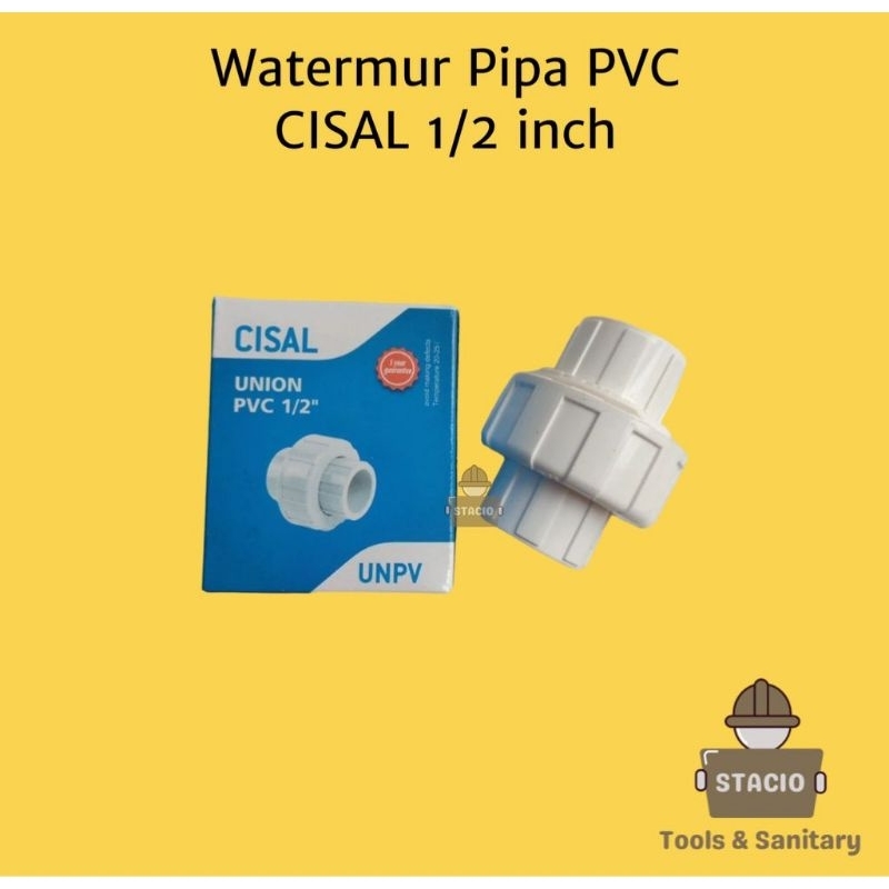 Jual Watermur Pipa PVC Cisal 1/2" inch Water Mur Fitting Pipa Putih ...
