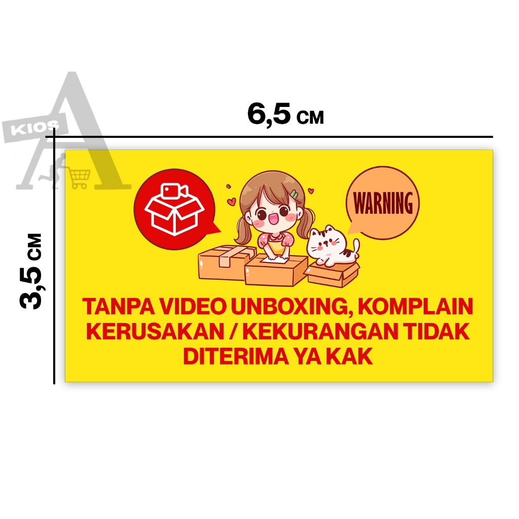 Jual STIKER WARNING WAJIB UNBOXING LUCU | Shopee Indonesia