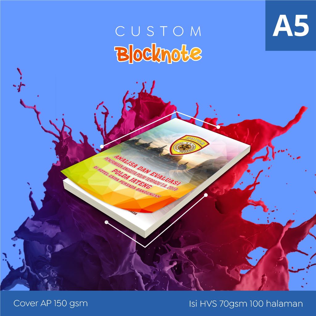 Jual BLOCKNOTE UKURAN A5 BUKU CATATAN SEMINAR KIT CUSTOM DESAIN (ISI ...