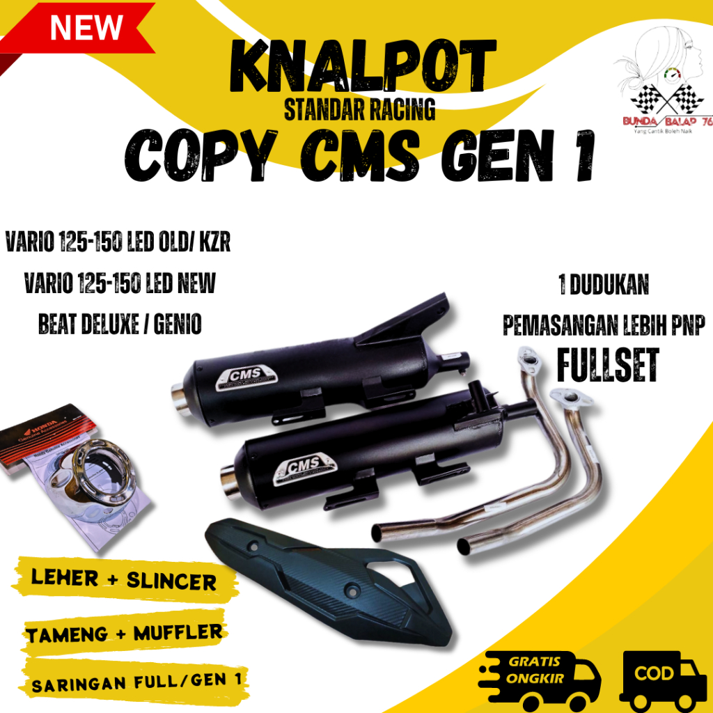 Jual KNALPOT CMS COPY VARIO 150NEW BEAT DELUXE ZRC MUFFLER KNALPOT ...
