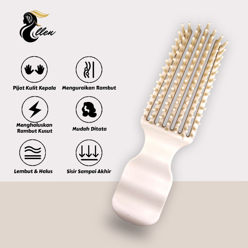 Jual ELLEN - (S68) Sisir Mini Portabel Anti Kusut Elastis | Massaging ...