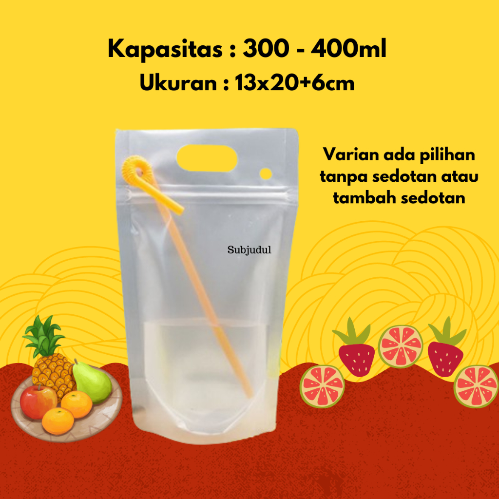 Jual Standing Pouch Minuman Kekinian 400ml 500ml l Plastik Ziplock Klip ...