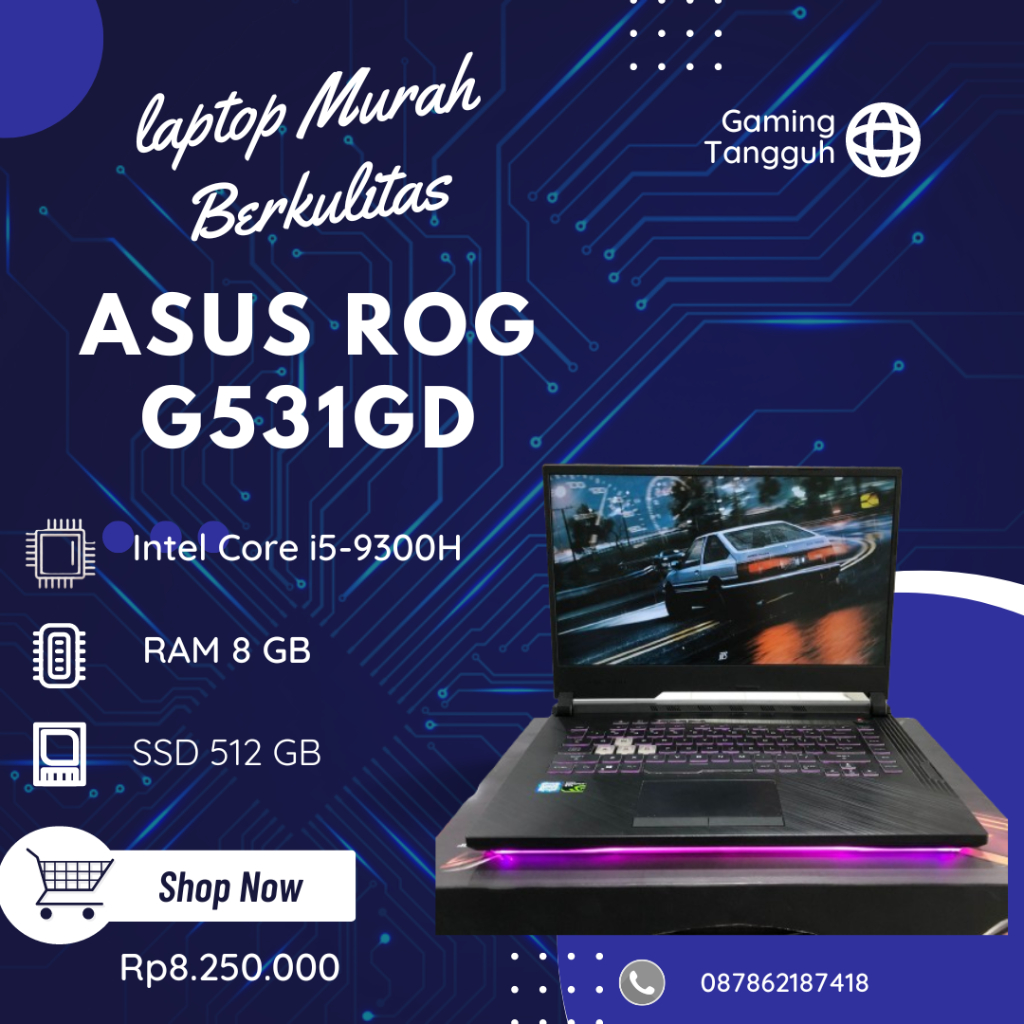 Jual Laptop Gaming Asus ROG G531GD - Intel Core i5-9300H - RAM 8GB ...