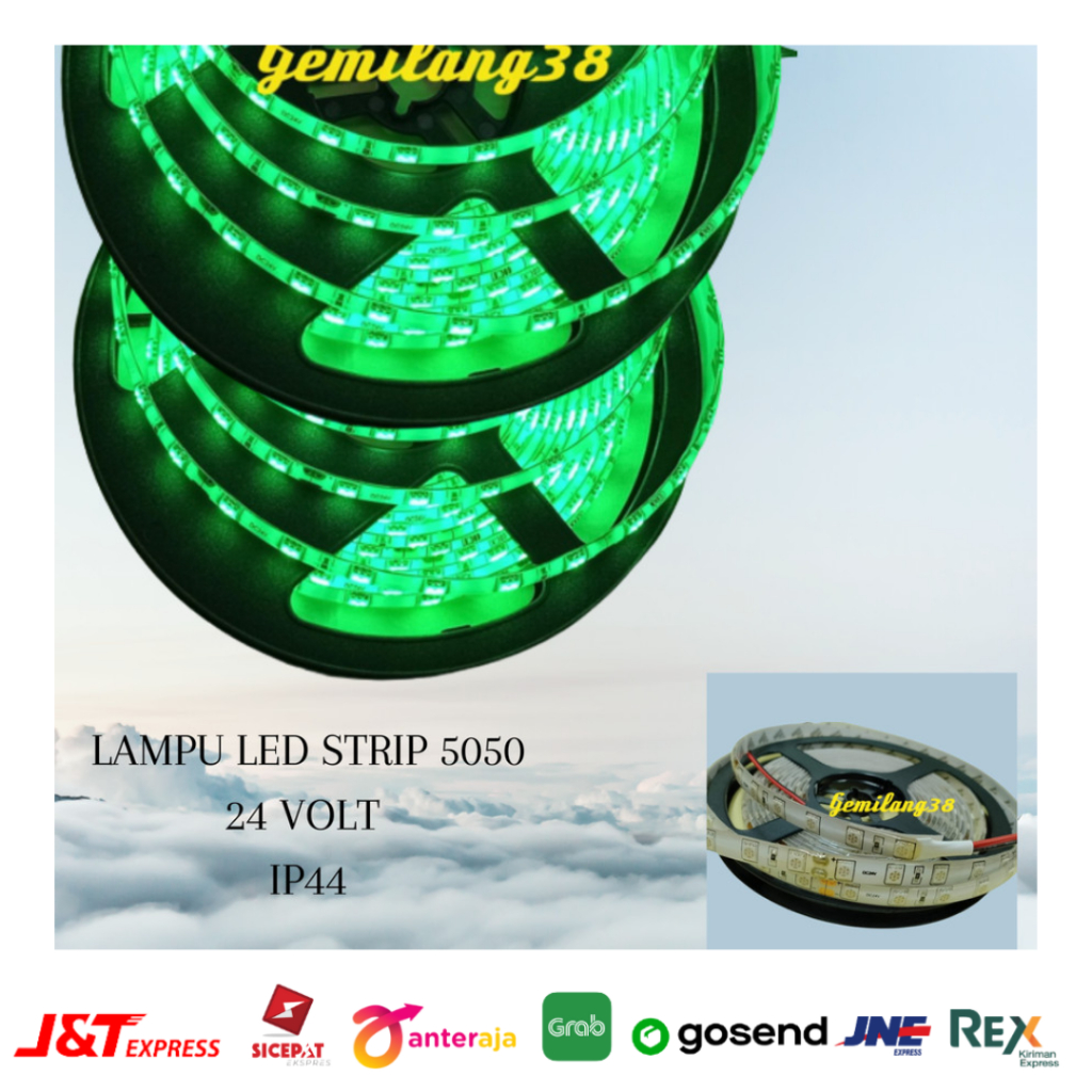 Jual LED ROLL HIJAU 5050 DC 24V 60 LED STRIP IP44 WATERPROOF GEL | Shopee Indonesia
