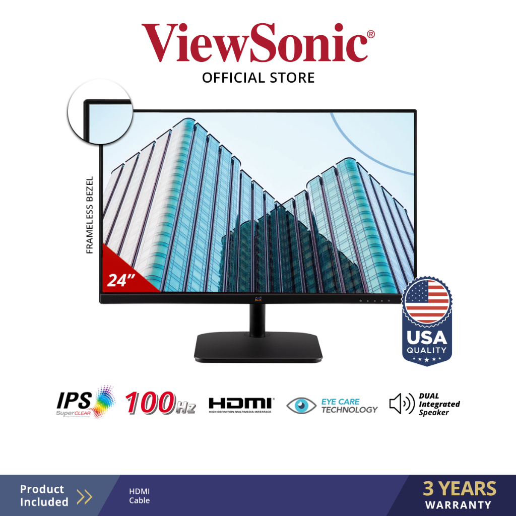 Jual ViewSonic VA2432-MH 24” IPS Monitor | HDMI | Speakers | 100Hz ...