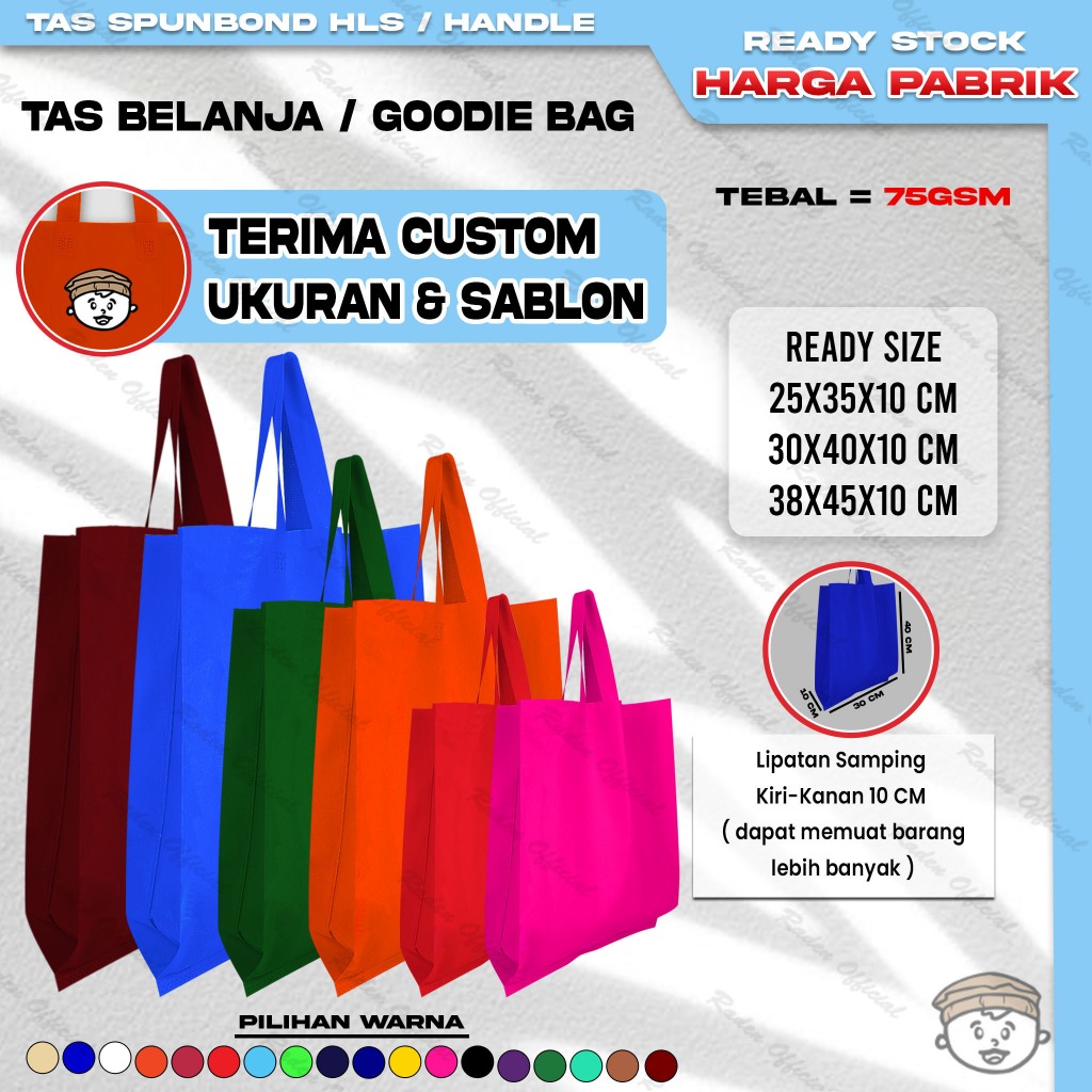 Jual Goodie Bag Tas Belanja Spunbond Goody Spoundbond Handle 30x40 Polos | Shopee Indonesia