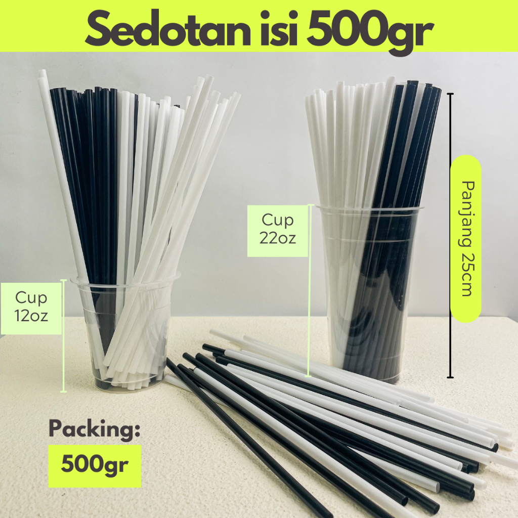 Jual Sedotan plastik ukuran 625 dan 525, panjang 25cm, diameter 5mm dan ...
