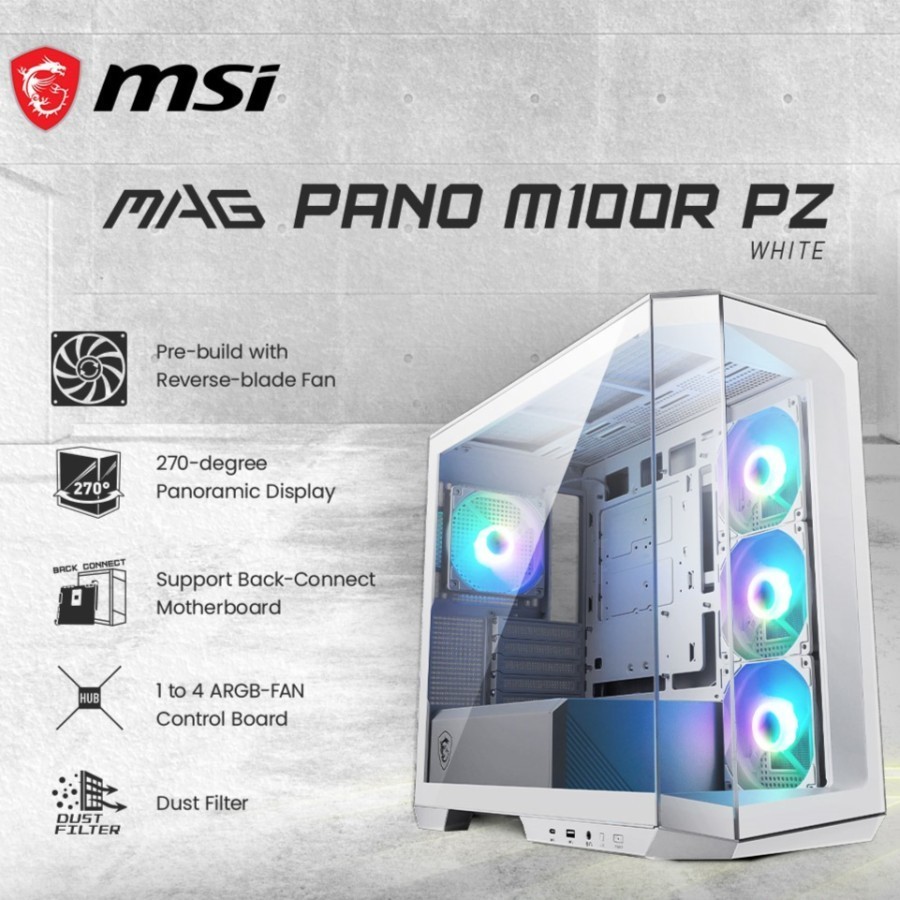 Jual Casing MSI MAG PANO M100R PZ [mATX, Chassis] - WHITE | Shopee ...
