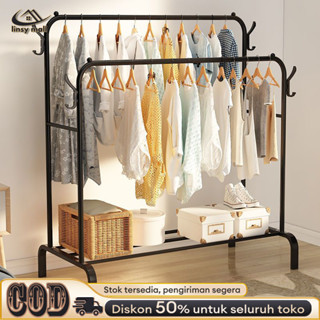 Jual Rak Gantungan Baju Stand Hanger Double Rak Pakaian Jemuran Baju ...