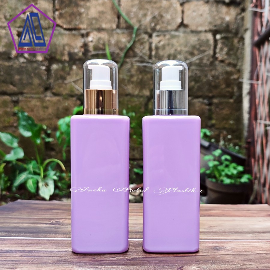 Jual Botol Pump Treatment 250ml Kotak Pet Ungu / Botol Plastik 250 Ml Kemasan Hand Soap ...