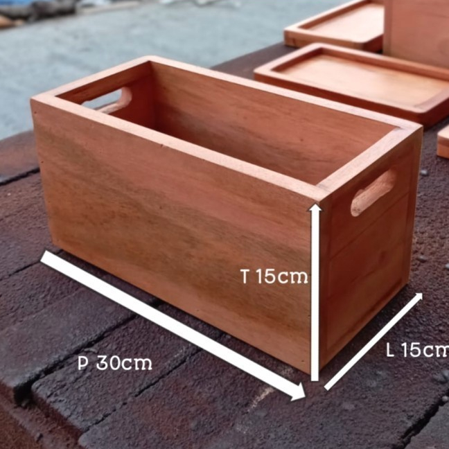 Jual Wooden Crate Kotak Kayu Box Tempat Penyimpanan Serbaguna | Shopee ...