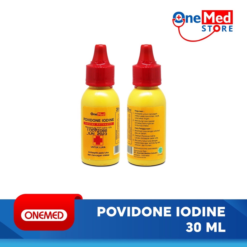 Jual Obat Merah Antiseptik Povidone Iodine OneMed 30ml | Shopee Indonesia