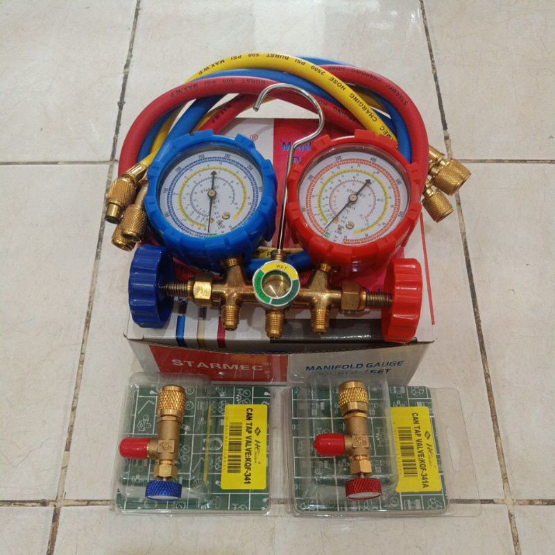 Jual paket isi refrigerant multi fungsi manifold double glass bisa R22,R32/R410 | Shopee Indonesia