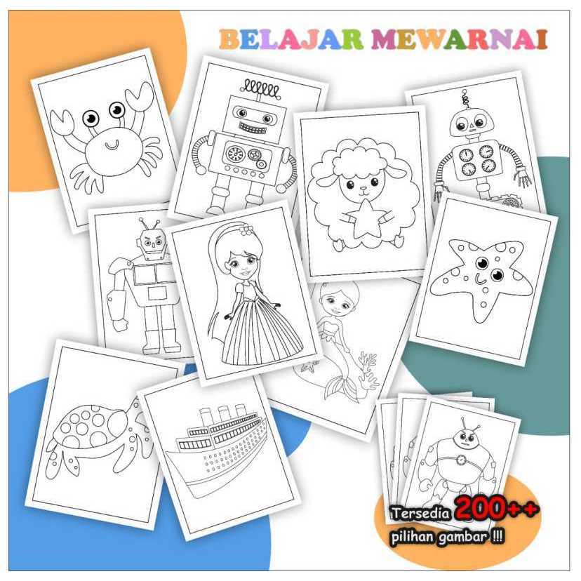 Jual BUKU MEWARNAI ANAK KARAKTER UK KECIL CHILDERN COLORING BOOK ATK ...