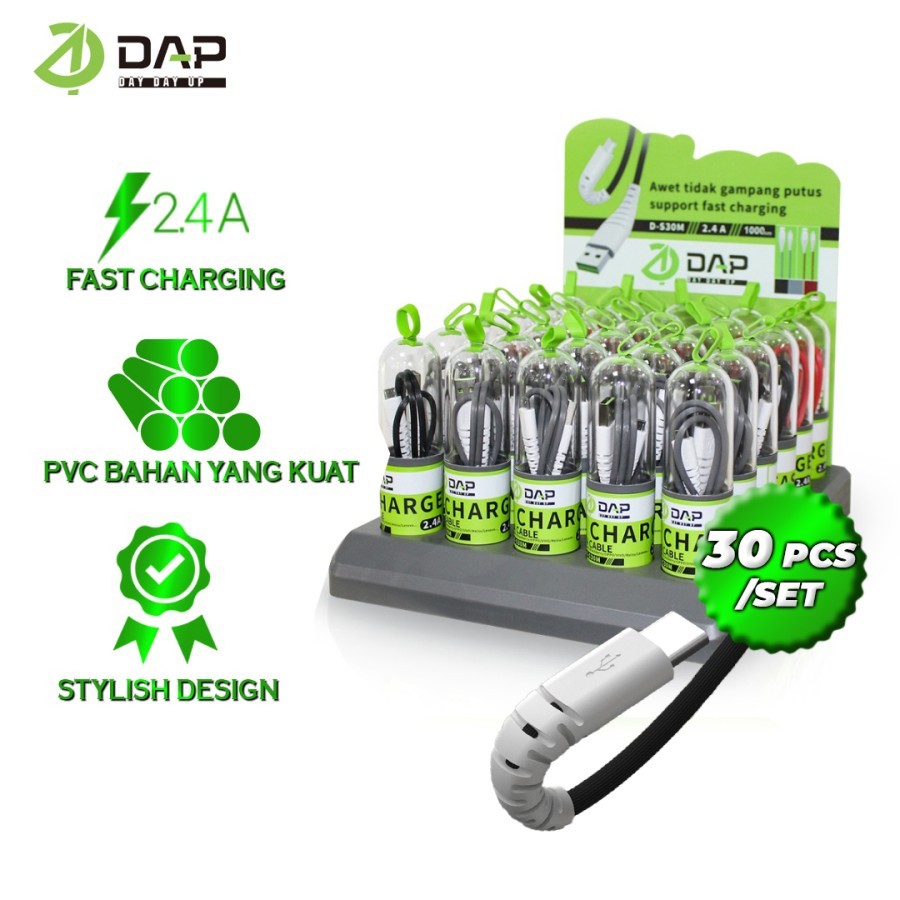 Jual Kabel Data Tube D-S30T DAP Type C 100cm - isi 30pcs - Gadgetmedan ...