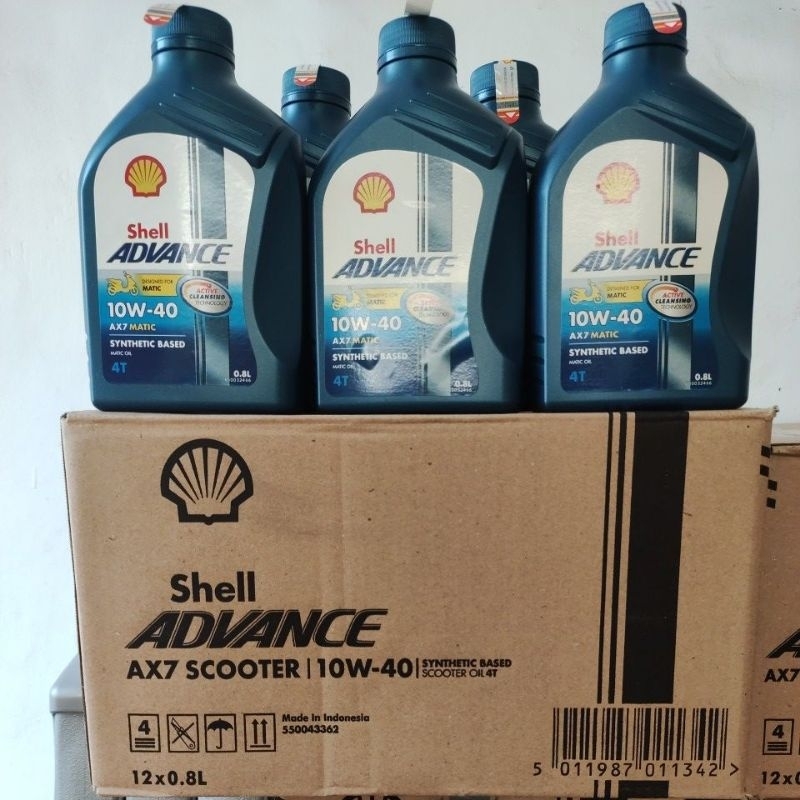 Jual Oli Shell Advance AX7 10W-40 Matic 0.8L (1dus) | Shopee Indonesia