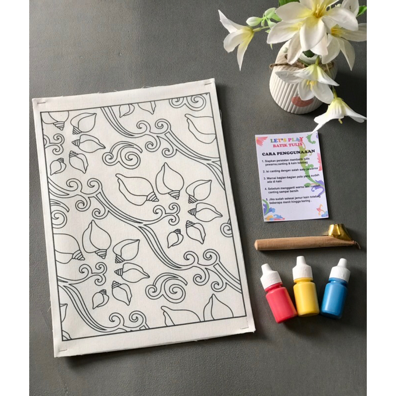 Jual Paket Batik Kain untuk prakarya Lengkap Cat dan canting Batik ...