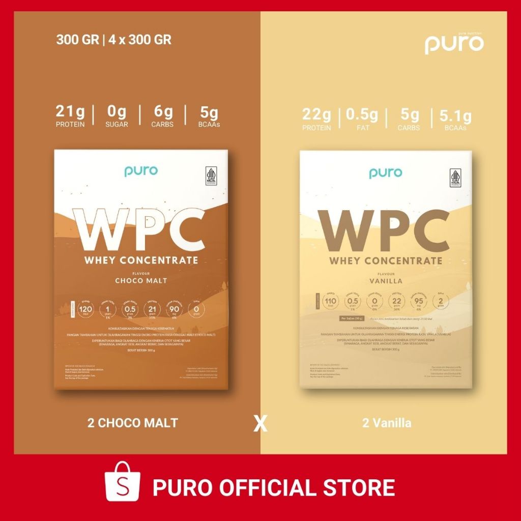 Jual PURO WPC WPRO Whey Protein Concentrate 1.2kg | Shopee Indonesia