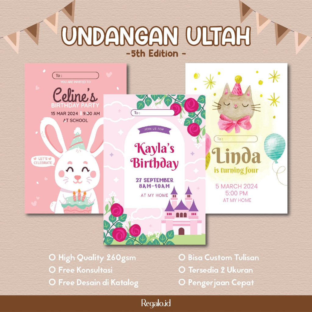 Jual [BIRTHDAY INVITATION] Undangan Ulang Tahun Anak 5th Edition ...