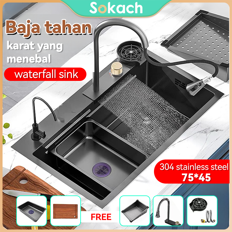 Jual Kitchen Sink Bak Cuci Piring Stainless 304 Warna Hitam Wastafel ...