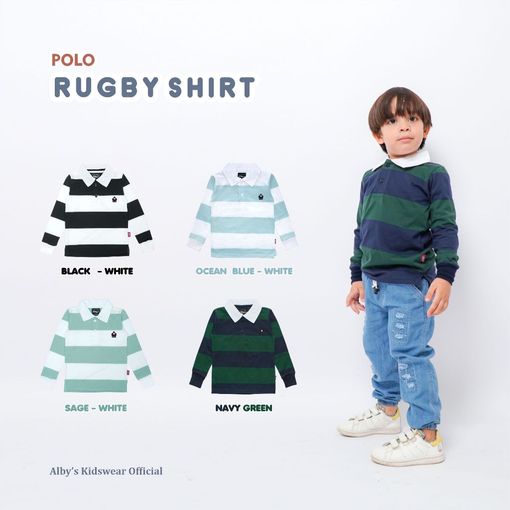 Jual Albys Kidswear - Polo Rugby Shirt Anak Strip Salur usia 6 bulan ...
