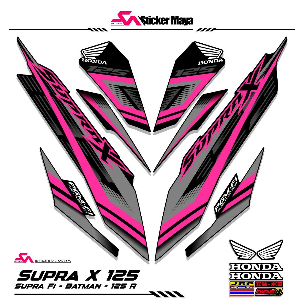 Jual Striping Supra X 125 R Motif X9/Stiker Supra X 125 Fi/Sticker ...