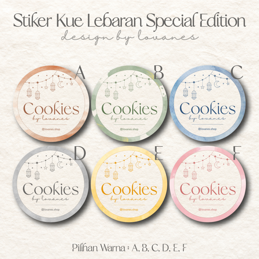 Jual STIKER KUE LEBARAN LANTERN EDITION / LABEL KEMASAN TOPLES KUE ...
