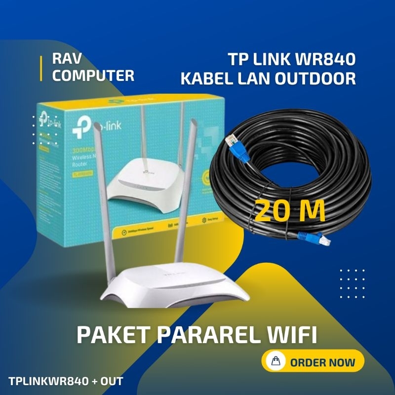 Jual PAKET PARAREL WIFI ROUTER TP LINK WR 840 + KABEL LAN SPECTRA ...