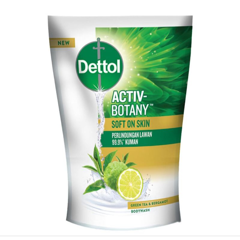 Jual DETTOL BODY WASH ACTIV BOTANY GREEN TEA & BERGAMOT 370 ML REFILL ...