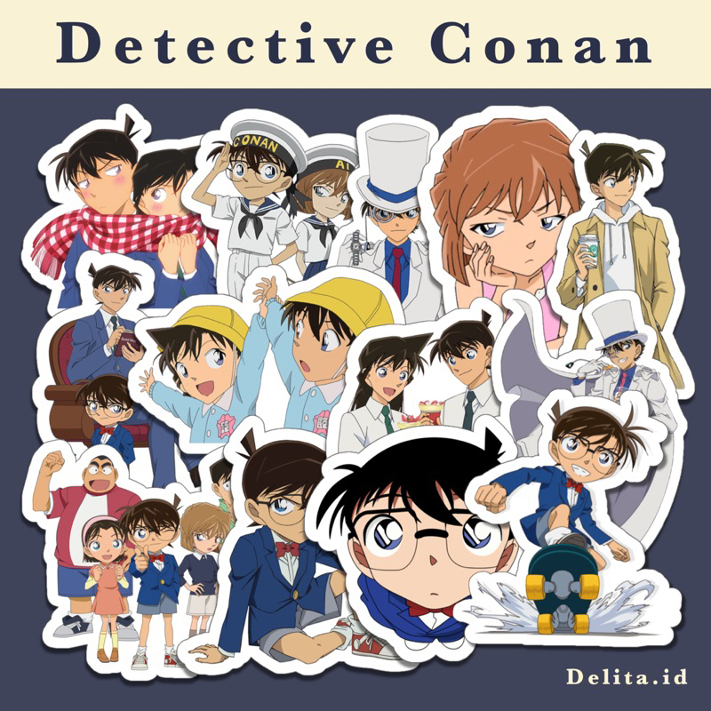 Jual Sticker Anime Detective Conan Shinichi Kudo Kaito kid Conan ...