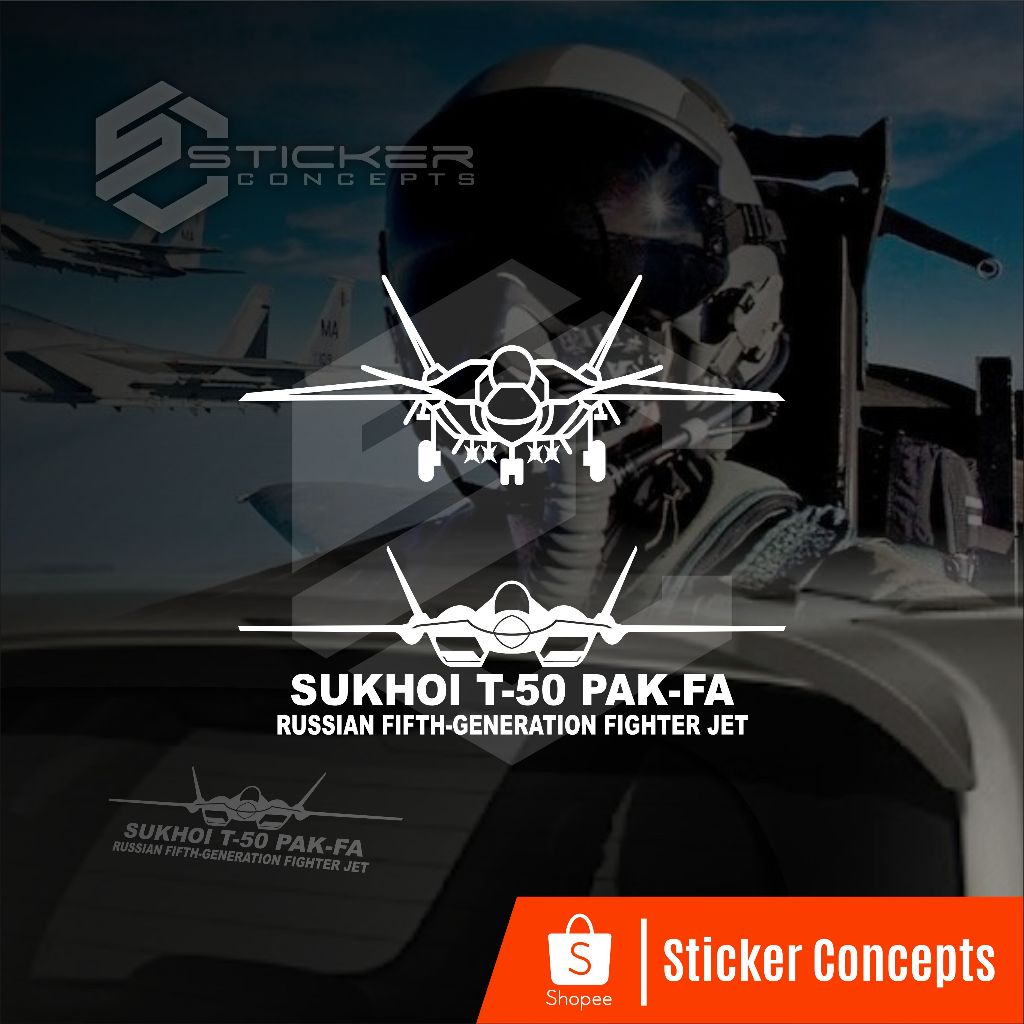 Jual Stiker Pesawat tempur sukhoi utk kaca belakang | sticker cutting ...
