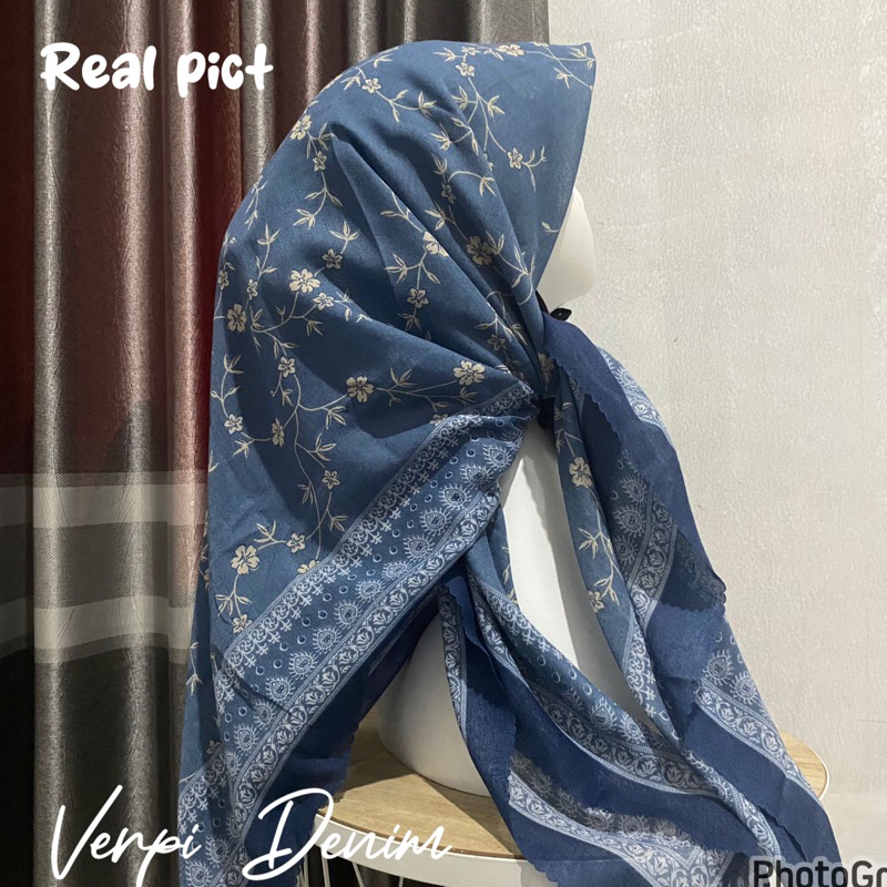 Jual BIRU KATALOG | Voal motif Jilbab motif Blue series/ Denim / Biru ...