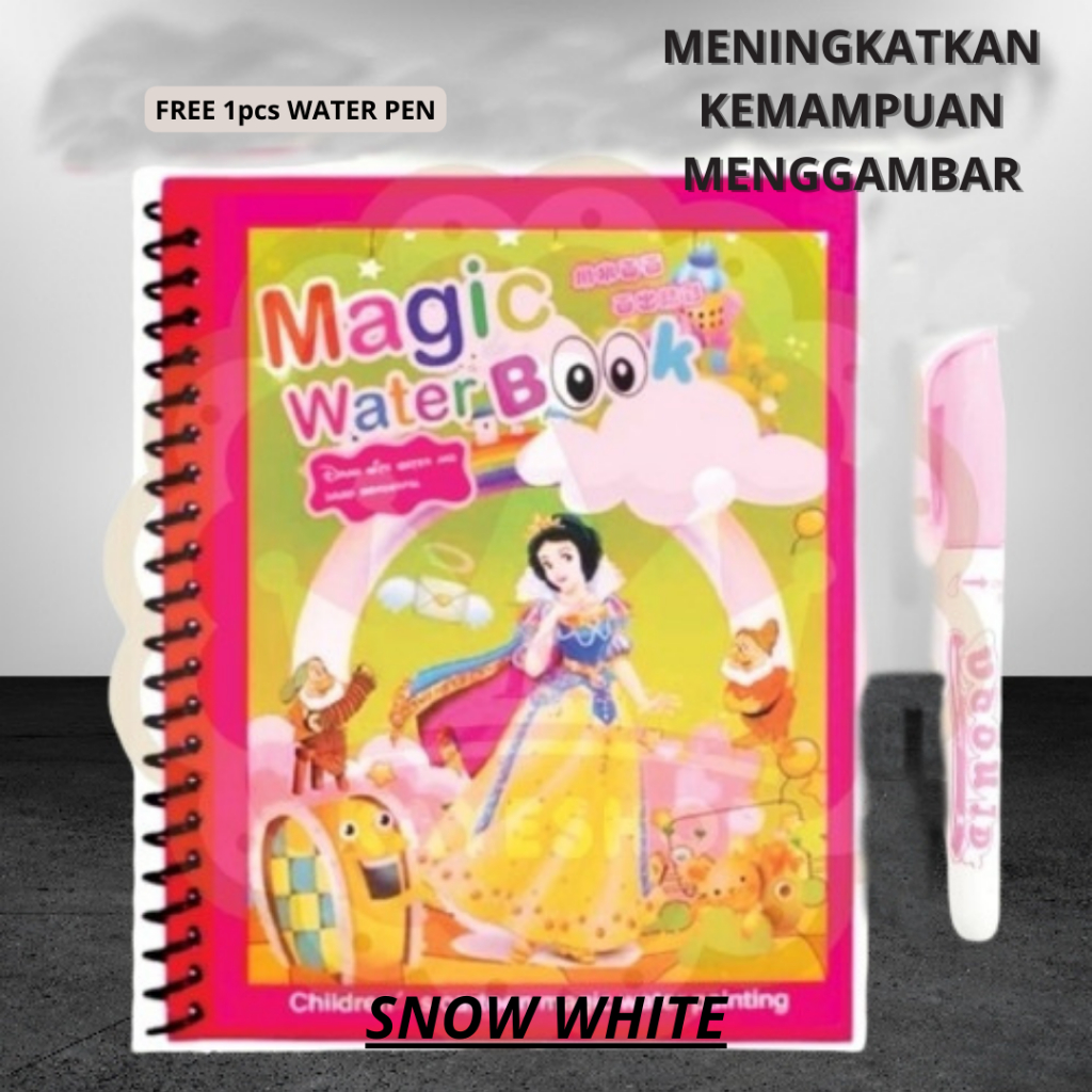Jual Magic Water Book | Buku Mewarnai Air Magic Water Drawing Painting ...