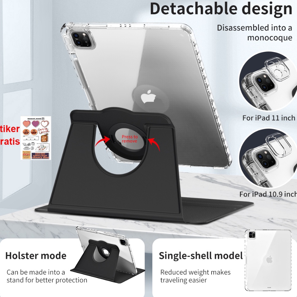 Jual Readystock Akf IPad Case Detachable Upgraded Acrylic Casing iPad ...