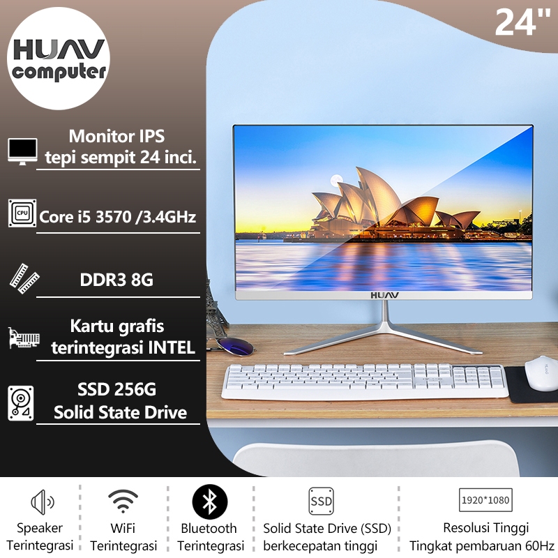 Jual Huav Kios Komputer Full Set PC All-in-One Baru, Intel Prosesor Core i5, RAM 8G, SSD 512G ...