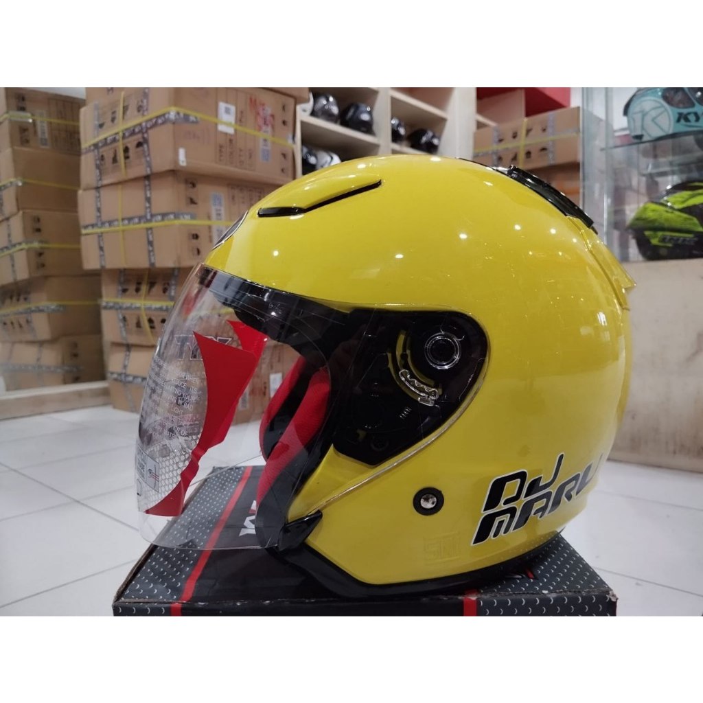 Jual HELM KYT DJ MARU YELLOW LEMON ORIGINAL HELM HALF FACE KYT DJMARU ...