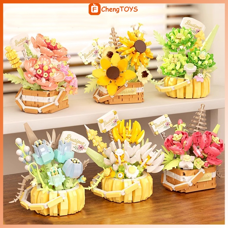 Jual FChengTOYS Mainan Balok Bunga Flowers Building Nano Block Rakitan ...