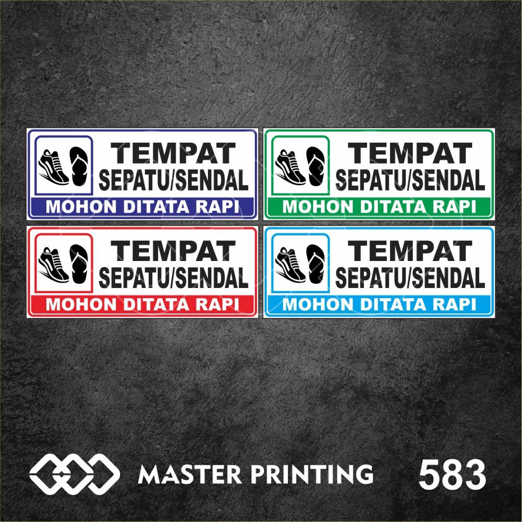 Jual 583 - Stiker Tempat Sepatu dan Sendal/Sandal, Sticker Vinyl, Tahan ...