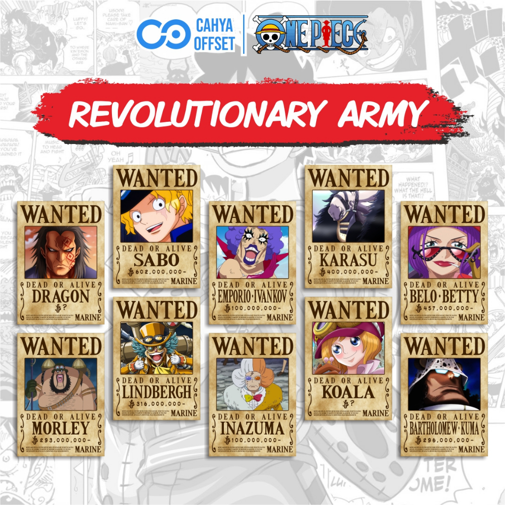 Jual 5.5 Cahya Offset - Poster Bounty One Piece Wanted 1 Set (10 Pcs ...