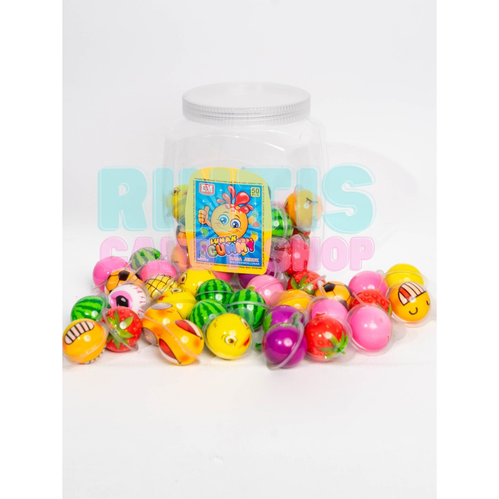 Jual PERMEN BULAT EMPUK GUMMY RASA JERUK 1 BOX ISI 50PCS | Shopee Indonesia