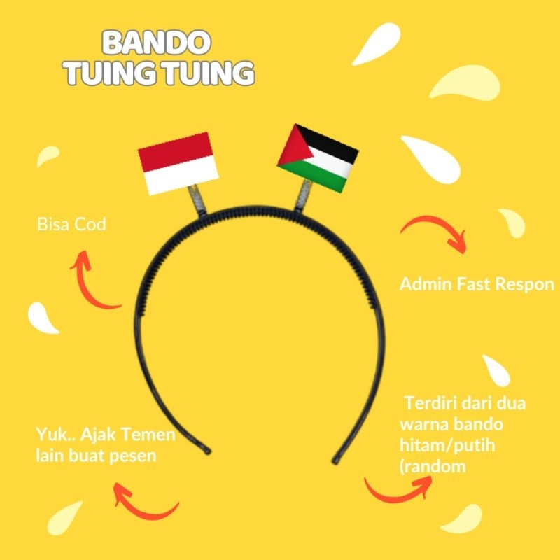 Jual BANDO TUING TUING BENDERA PALESTINA INDONESIA | Shopee Indonesia