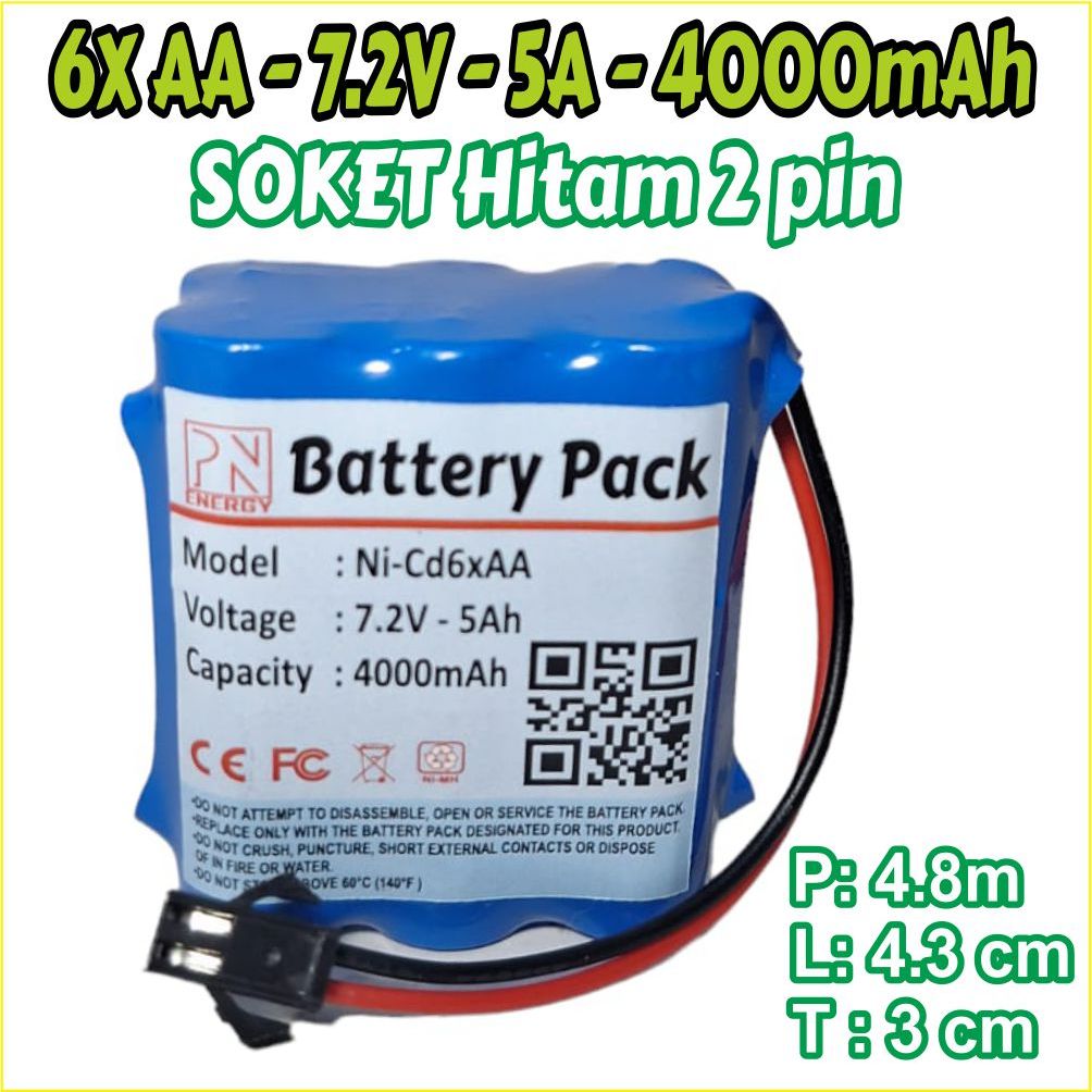 Jual Baterai Mainan, RC, Elektronik, Speaker Baterai 6x AA 7.2V 4000mAh ...