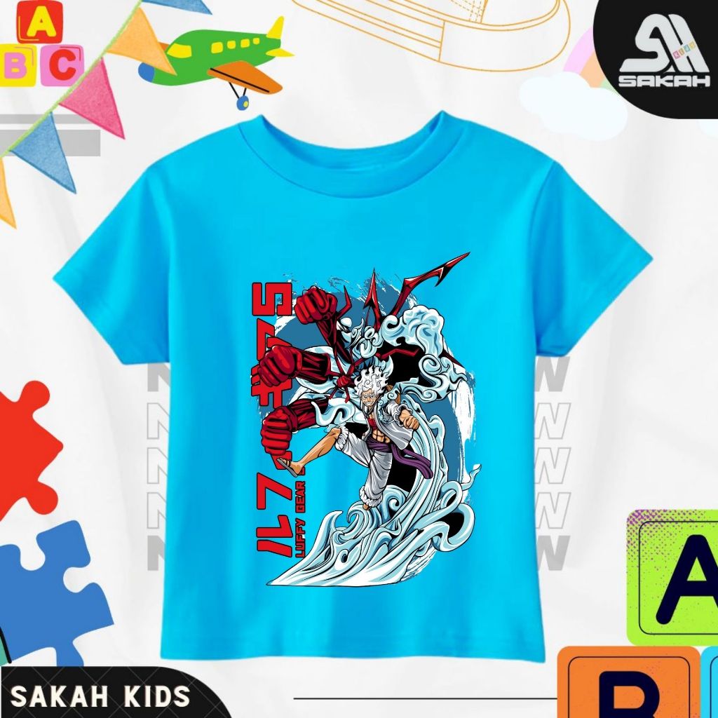 Jual Kaos Anak Custom Nama Combed 30s Gambar Kartun LUTFY GEAR 5 Untuk Anak dan Hadiah Anak Laki ...
