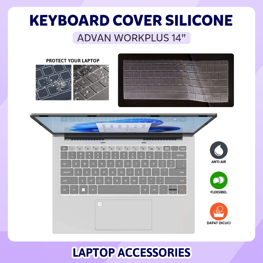 Jual Keyboard Protector Advan Workplus 14 inch Silikon Cover Guard ...
