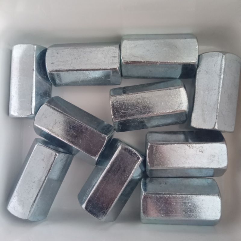 Jual Long nut M12 galvanis/Mur Panjang galvanis 12mm | Shopee Indonesia