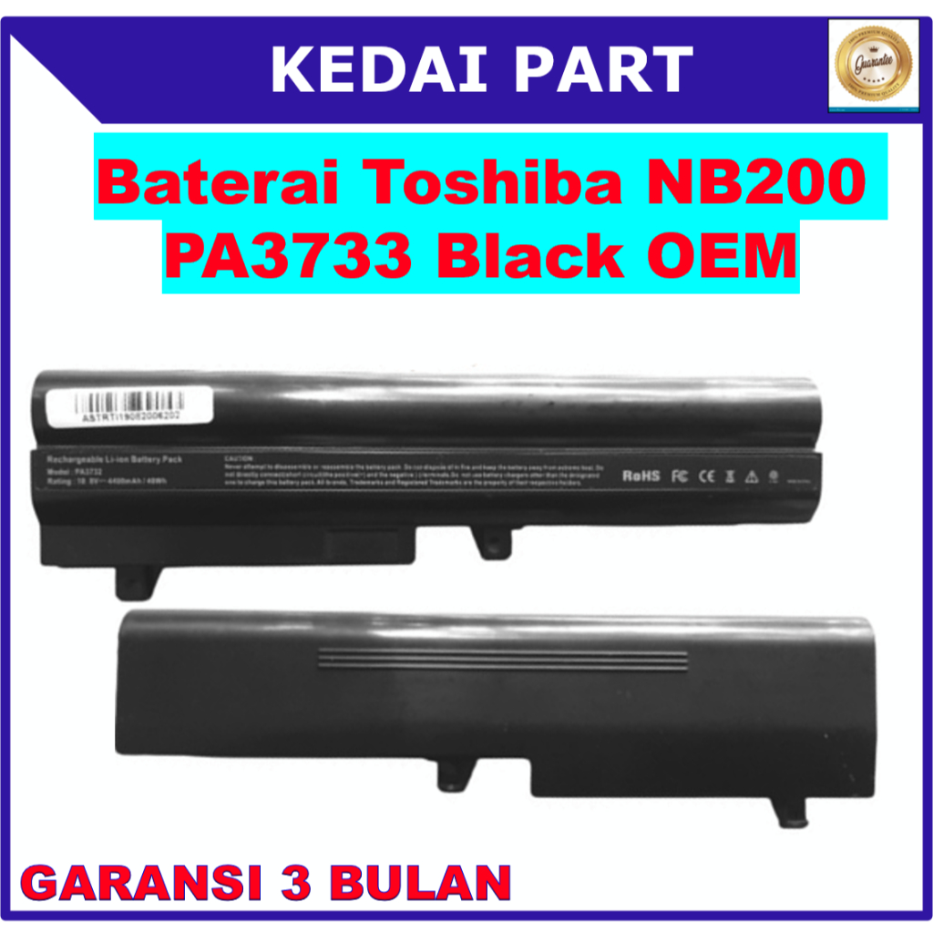 Jual BATERAI TOSHIBA SATELLITE MINI NB200 NB201 NB205 NB255 NB250 BLACK ...