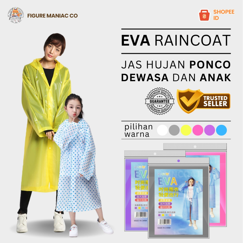Jual Jas Hujan - EVA / PEVA Premium Grade A Colourful Edition Import | Shopee Indonesia